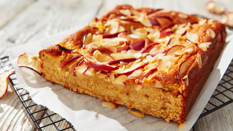 Spiced Apple, Caramel and Custard Traybake Recipe - Booths